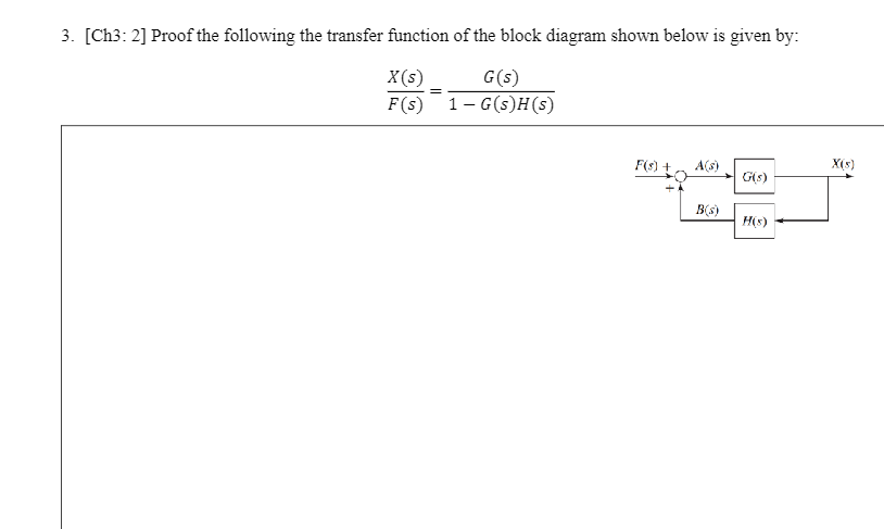 Solved 3. [Ch3: 2] Proof the following the transfer function | Chegg.com