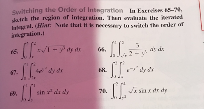 Solved Switching the Order of Integration In Exercises | Chegg.com