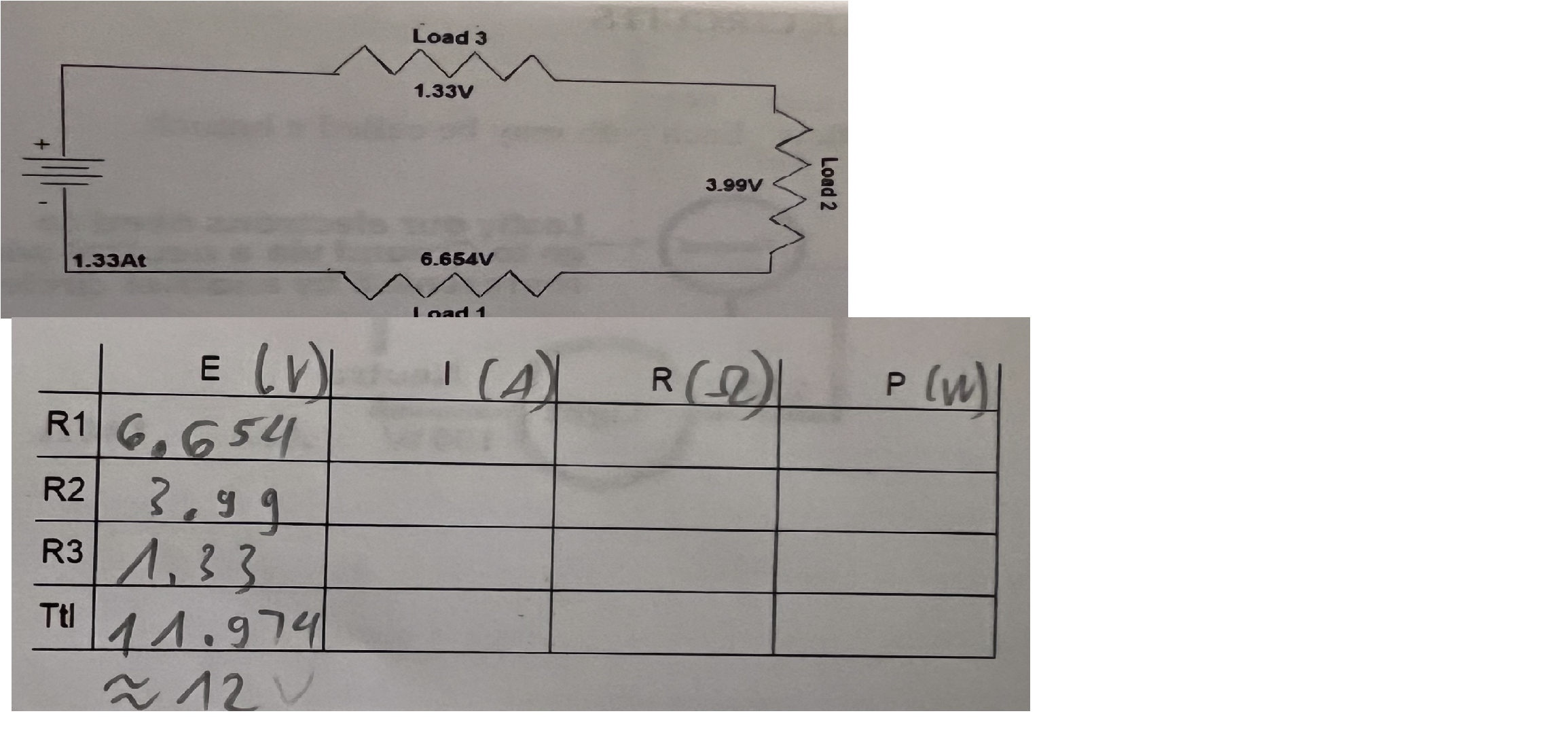 Solved \begin{tabular}{l|r|r|r|r|} & E(V) & I(A) & R(Ω) & | Chegg.com