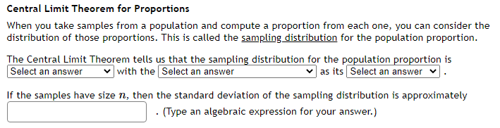 Solved Central Limit Theorem for Proportions When you take | Chegg.com