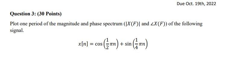 Solved Plot one period of the magnitude and phase spectrum | Chegg.com