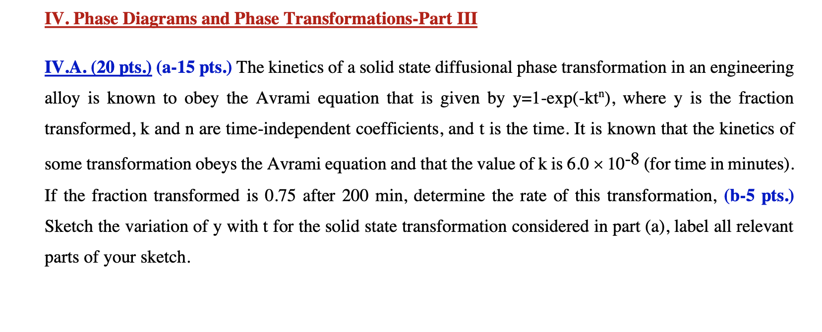 Solved IV. Phase Diagrams and Phase Transformations-Part III | Chegg.com