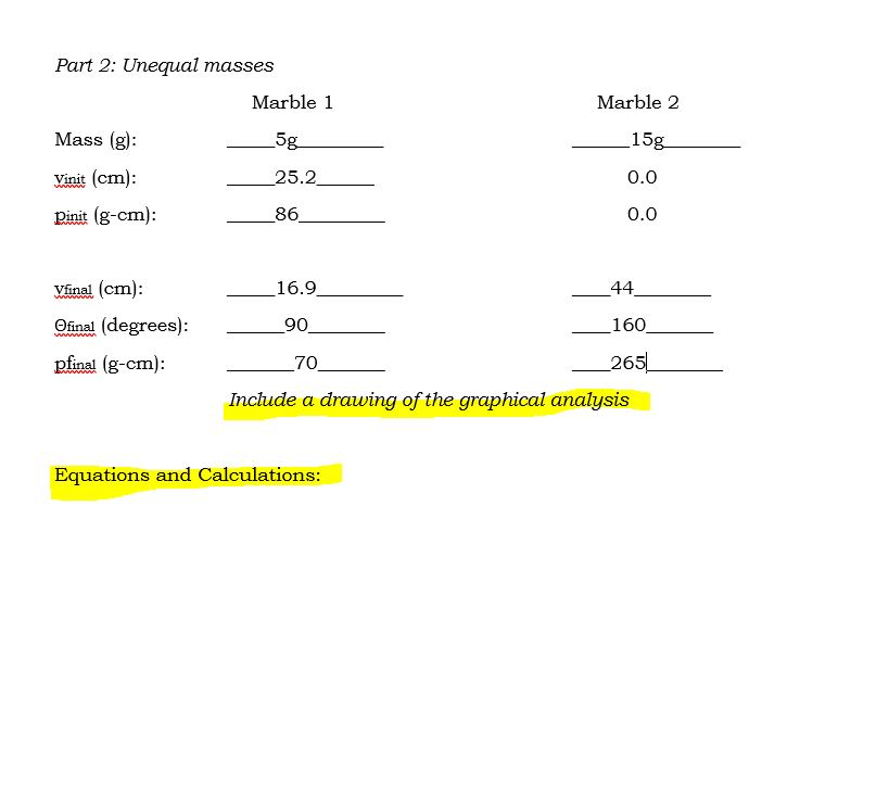 Report Sheet Collisions in Two Dimensions Data: | Chegg.com