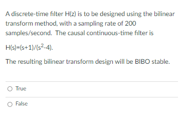 Solved A discrete-time filter H(z) is to be designed using | Chegg.com