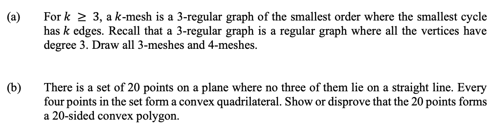 Solved For k≥3, a k-mesh is a 3-regular graph of the | Chegg.com
