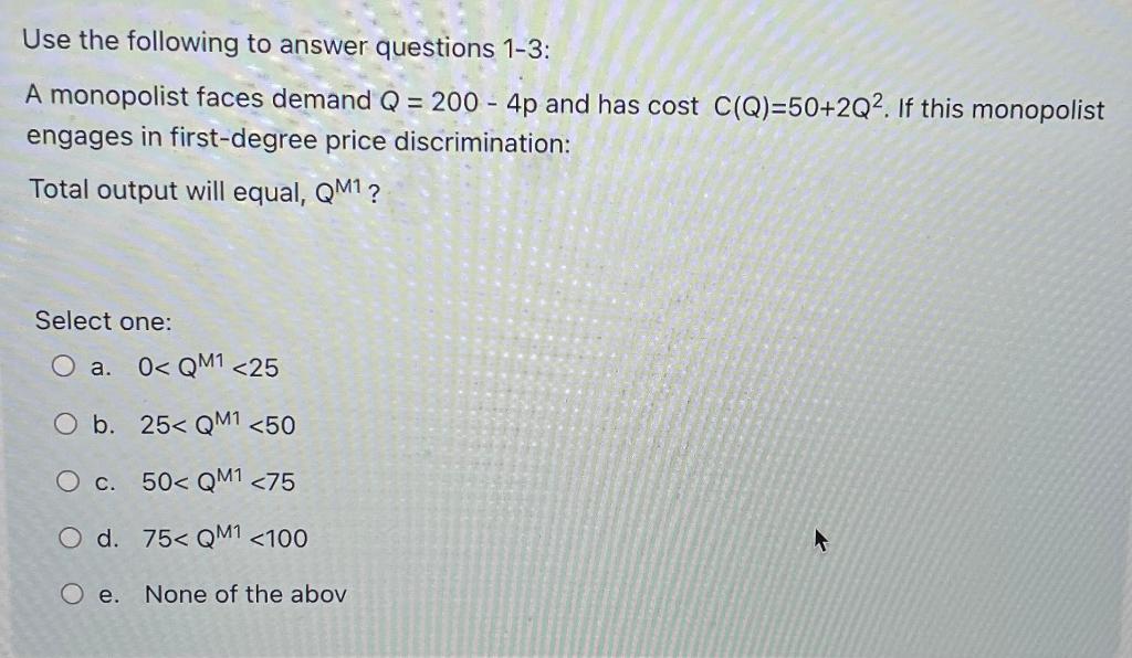 Solved Use the following to answer questions 1-3: A | Chegg.com