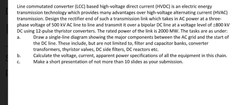 Line Commutated Converter Lcc Based High Voltage