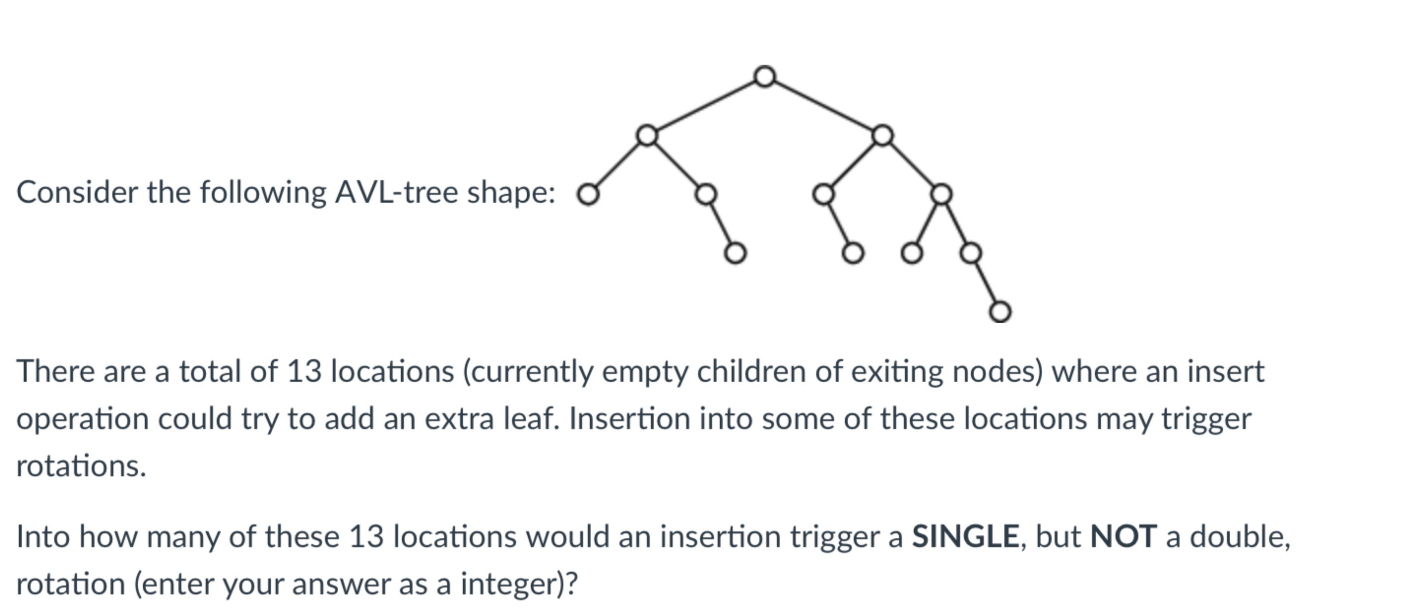 Solved Consider the following AVL-tree shape:There are a | Chegg.com