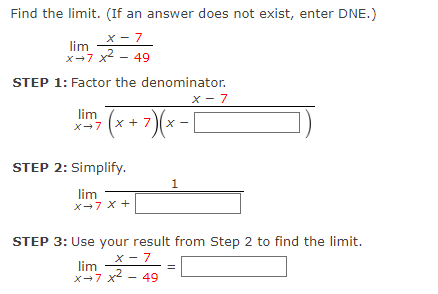 Solved Find the limit. (If an answer does not exist, enter | Chegg.com