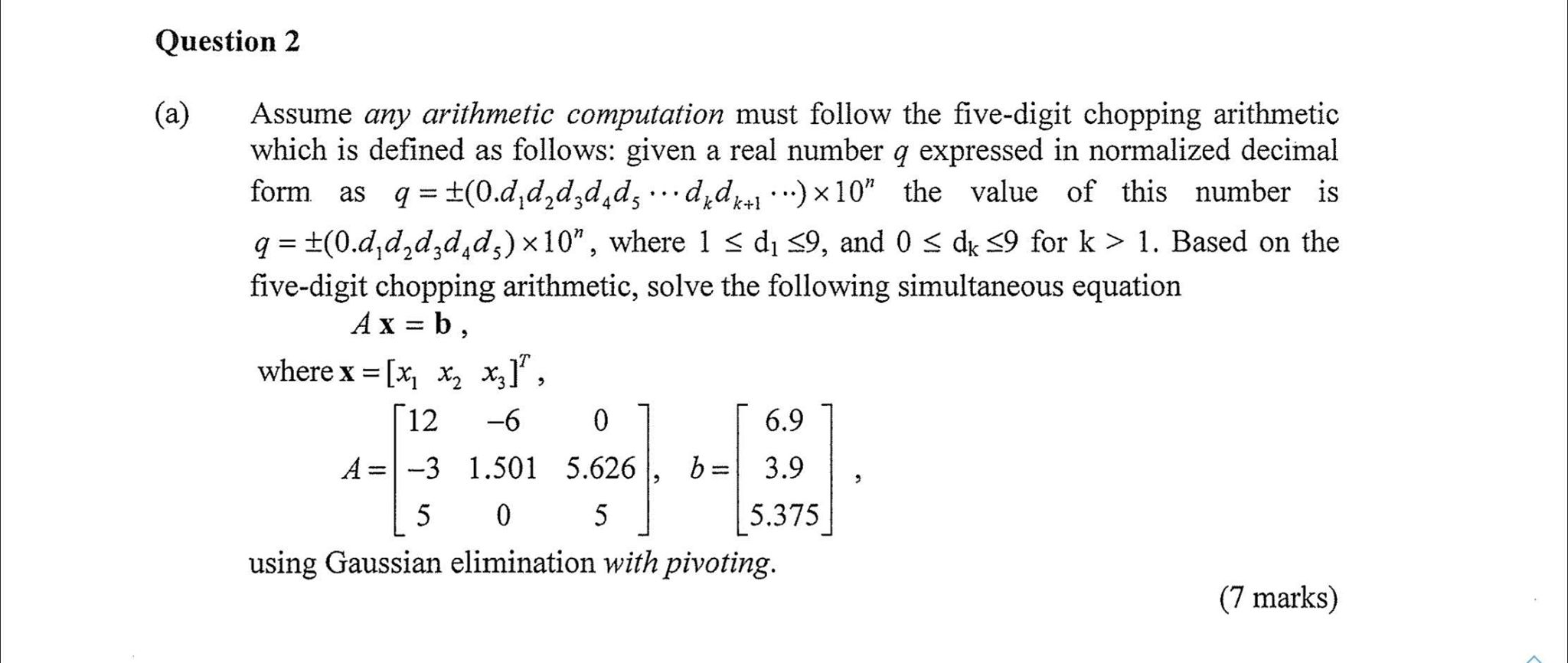 Solved Question 2 (a) as k+1 ...) x 10" 3 Assume any | Chegg.com