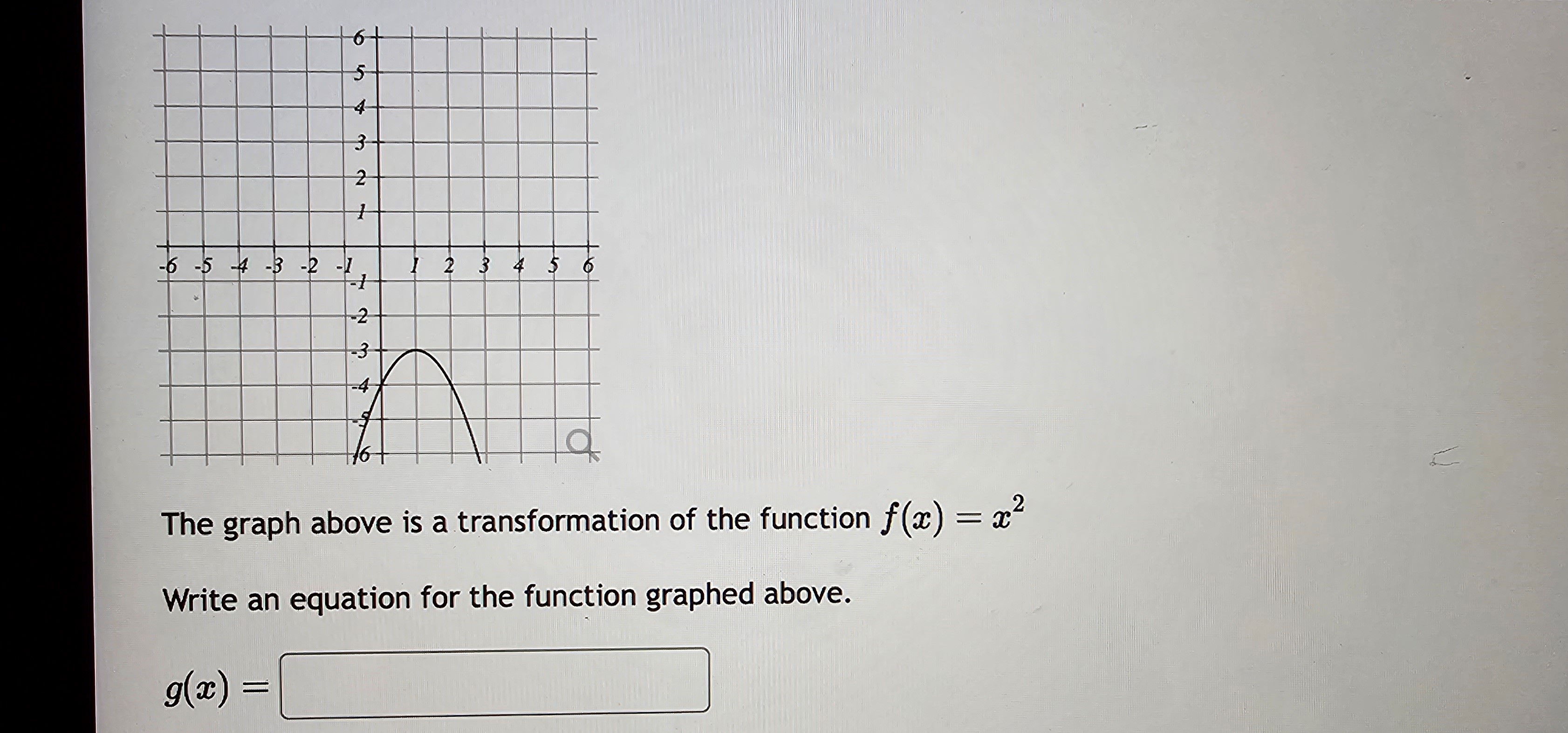 Solved The graph above is a transformation of the function | Chegg.com