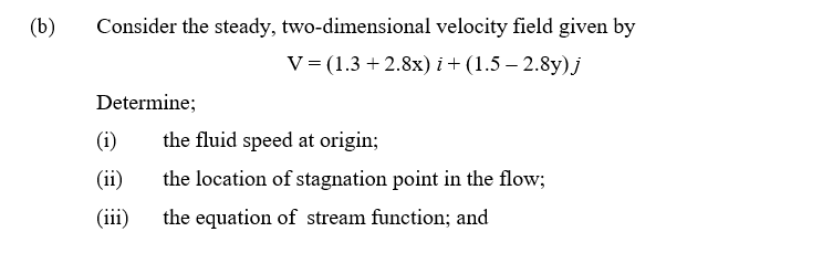 Solved (b) Consider the steady, two-dimensional velocity | Chegg.com