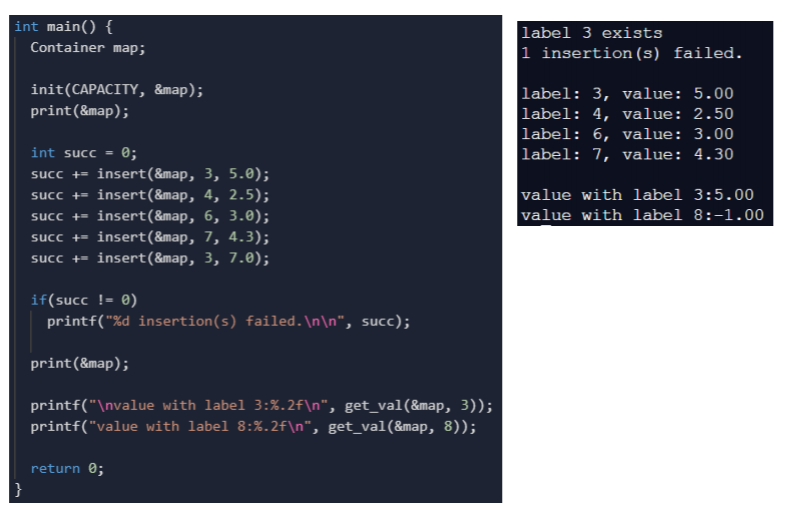 Solved Write a C code that creates a data structure that | Chegg.com