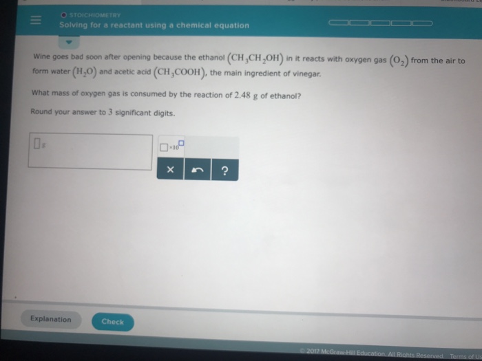 Solved O STOICHIOMETRY Solving for a reactant using a | Chegg.com