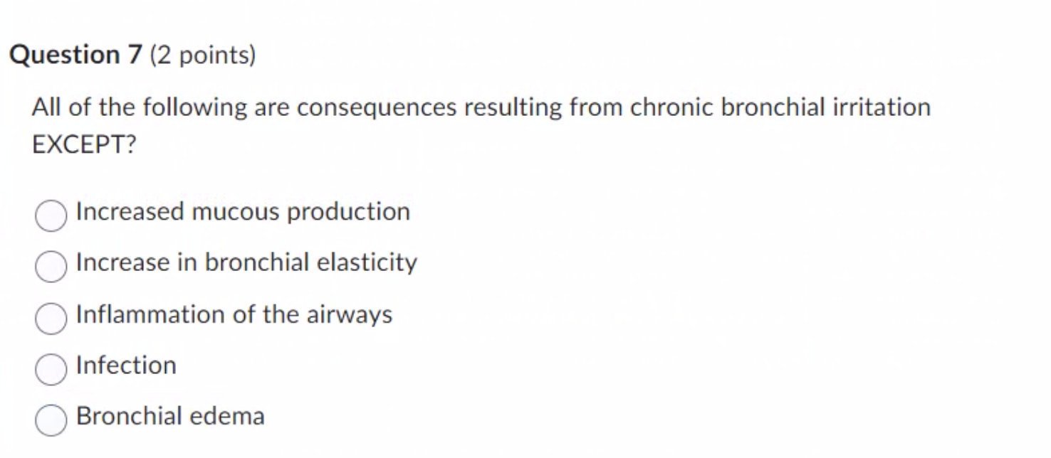 Solved Question 7 ( 2 points) All of the following are | Chegg.com