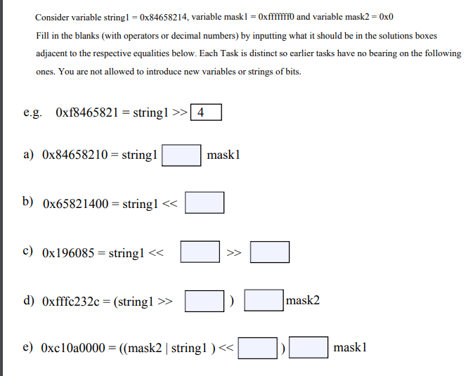 Solved Consider variable stringl = 0x84658214, variable | Chegg.com