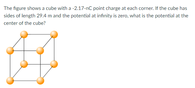 Solved The figure shows a cube with a -2.17-nC point charge | Chegg.com
