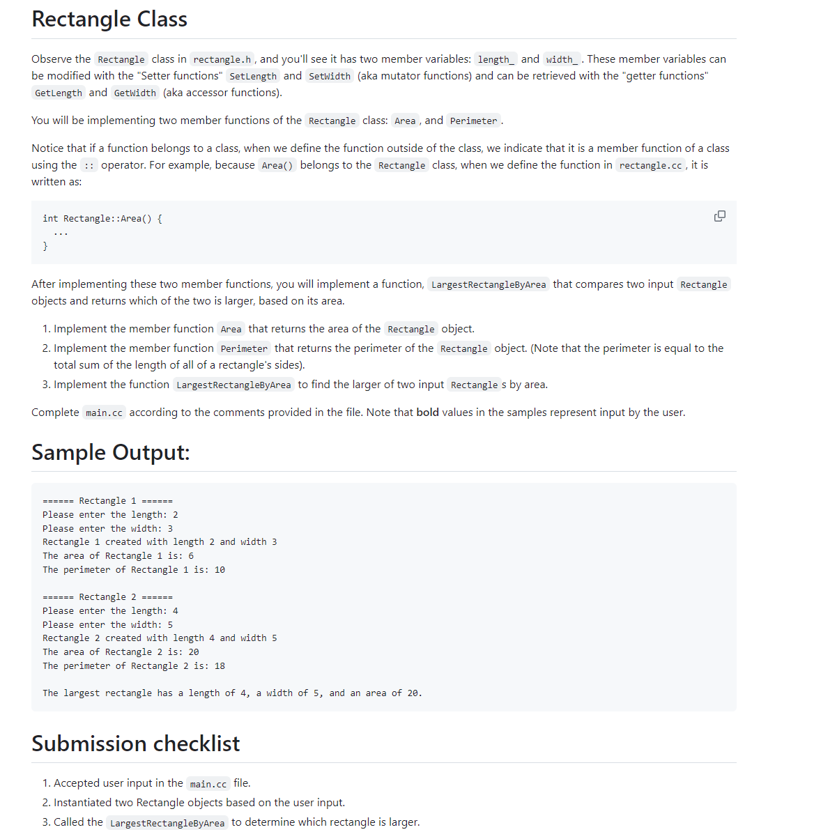Solved Observe the Rectangle class in , and you'll see it | Chegg.com