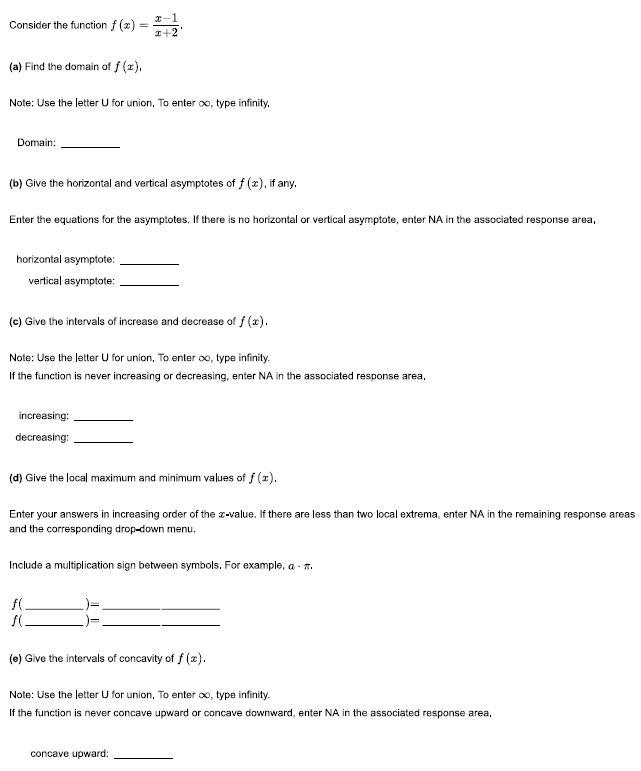 Solved Consider the function f(x)=x+2x−1. (a) Find the | Chegg.com