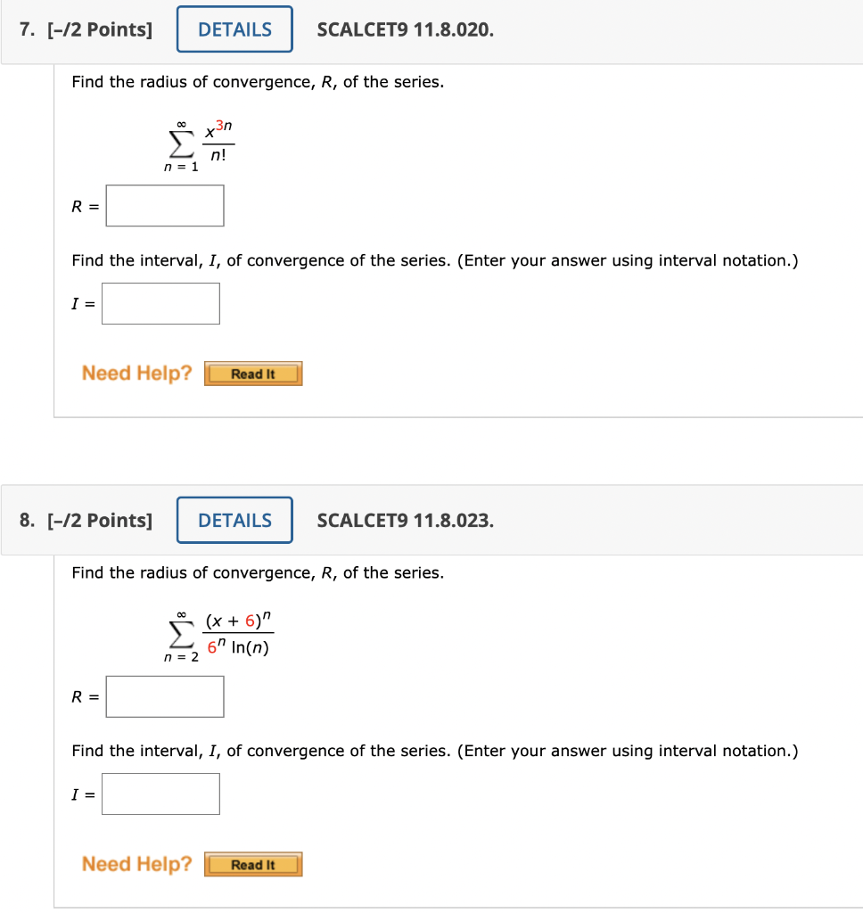 Solved -/2 Points] SCALCET9 11.8.020. Find the radius of | Chegg.com