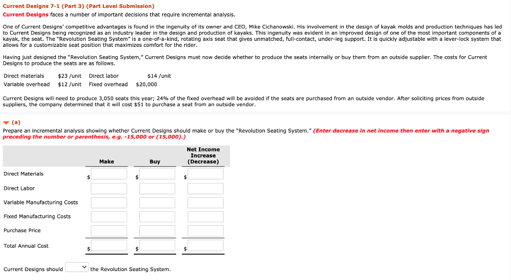 Solved Current Designs 7-1 (Part 3) (Part Level Submission) | Chegg.com