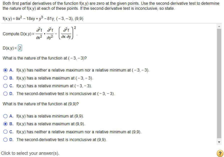 Solved Both first partial derivatives of the function f(x,y) | Chegg.com
