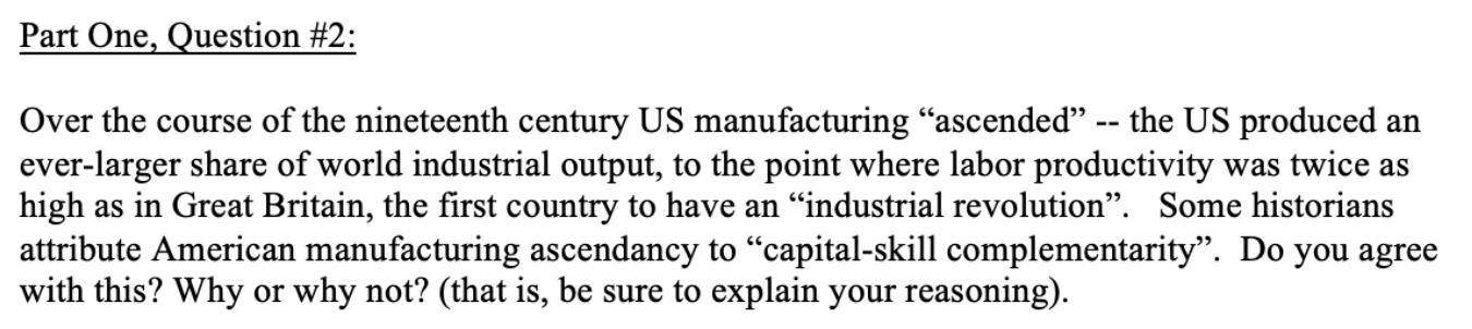Solved Part One, Question #2: Over the course of the | Chegg.com