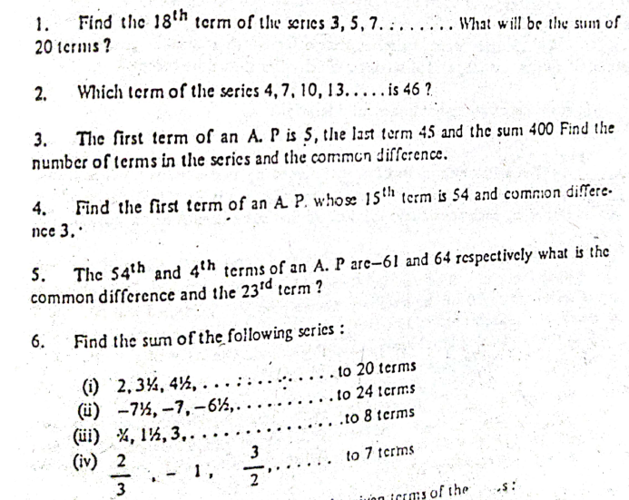 Solved 1. Find the 18th term of the series 3,5,7........ | Chegg.com