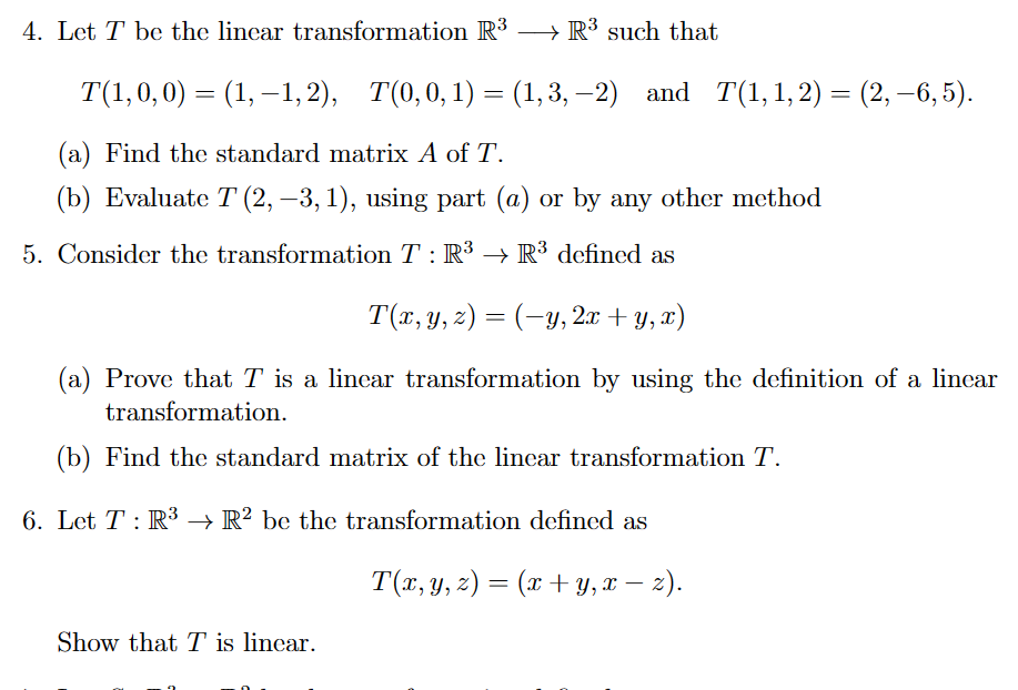 Solved Let T ﻿be the linear transformation | Chegg.com