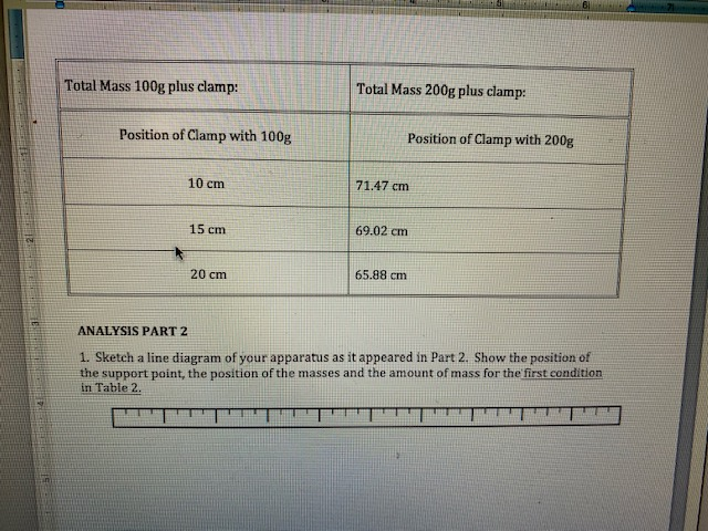 Solved Total Mass 100g plus clamp: Total Mass 200g plus | Chegg.com