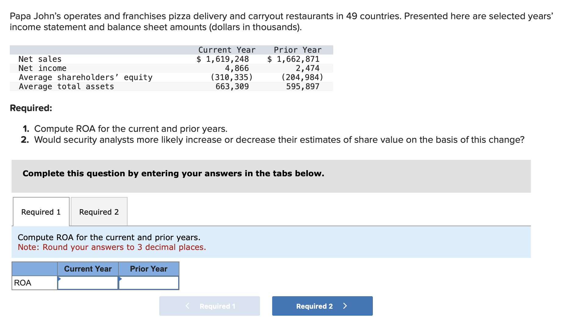 Solved Papa John's operates and franchises pizza delivery | Chegg.com