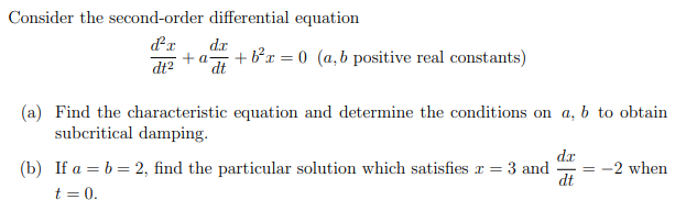 Solved Consider the second-order differential equation | Chegg.com