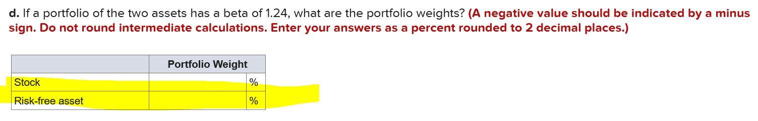 Solved Problem 12-10 Portfolio Weights (LO4, CFA2) A stock | Chegg.com