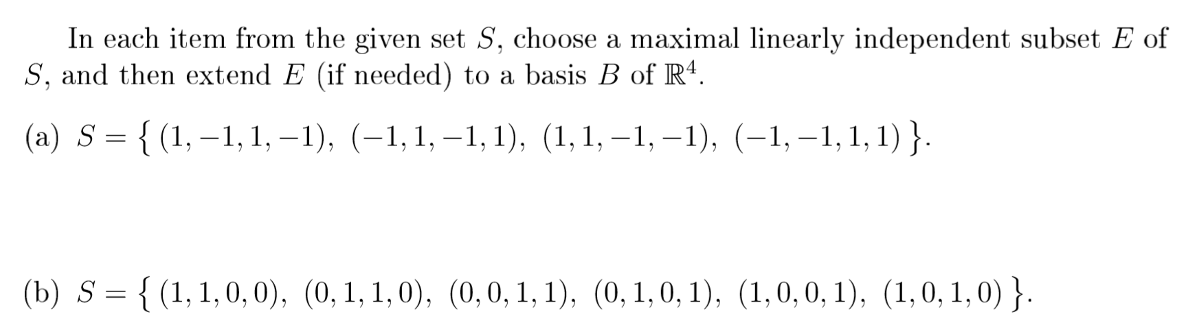 Solved In each item from the given set S, choose a maximal | Chegg.com