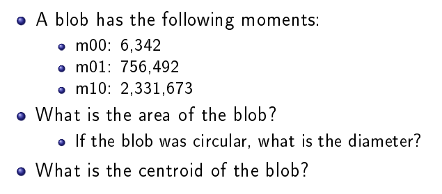 Solved • A blob has the following moments: . m00: 6,342 . | Chegg.com
