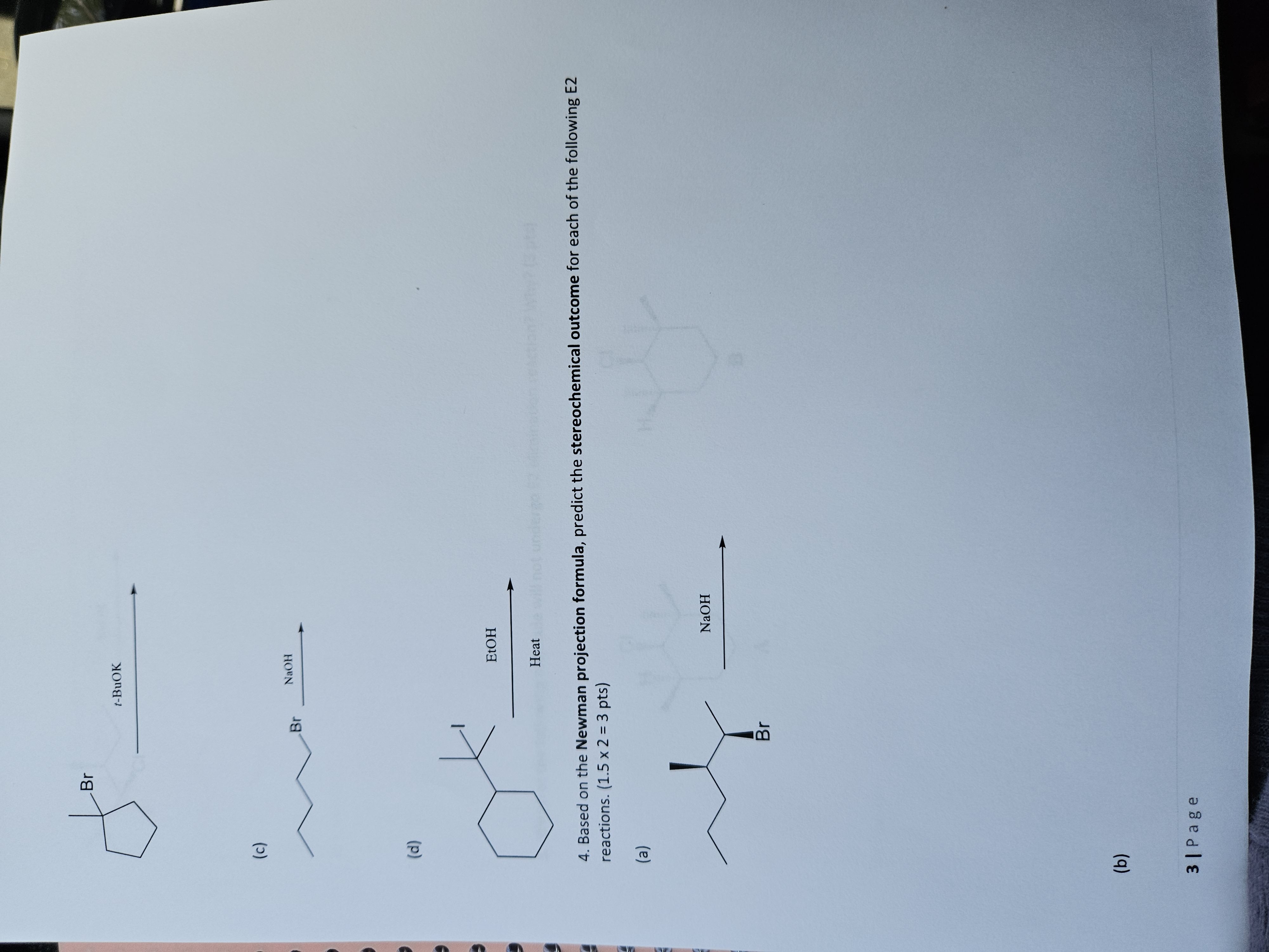 Solved (c) (d) 4. Based on the Newman projection formula, | Chegg.com