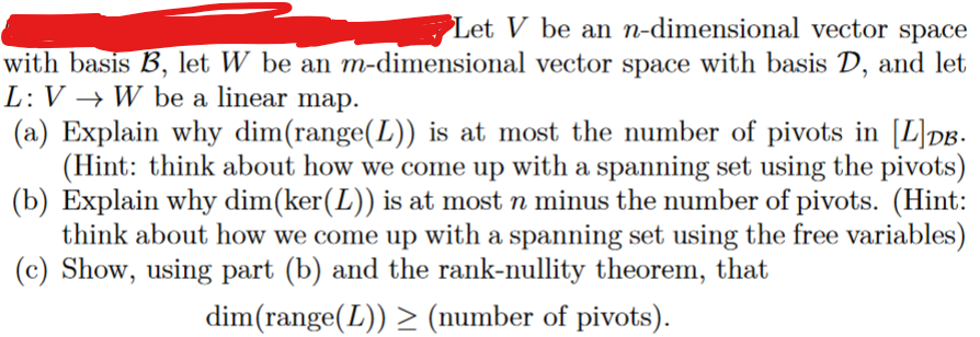 Solved with basis B, let W be an m-dimensional veetor | Chegg.com