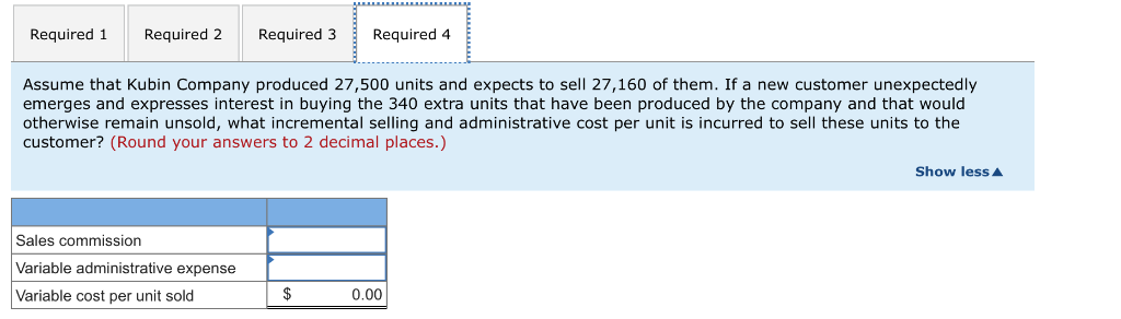 Solved Amount per Unit S 8.40 $ 5.40 2.90 6.40 S 4.90 $ 3.90 | Chegg.com