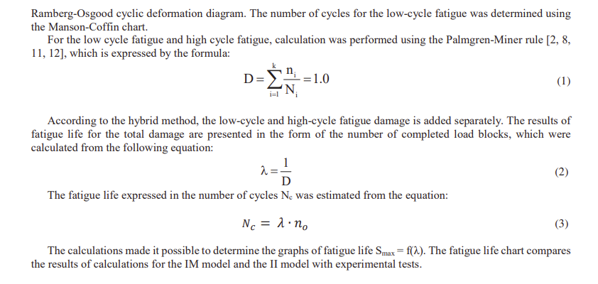 Solved How to Calculate fatigue life using the following | Chegg.com