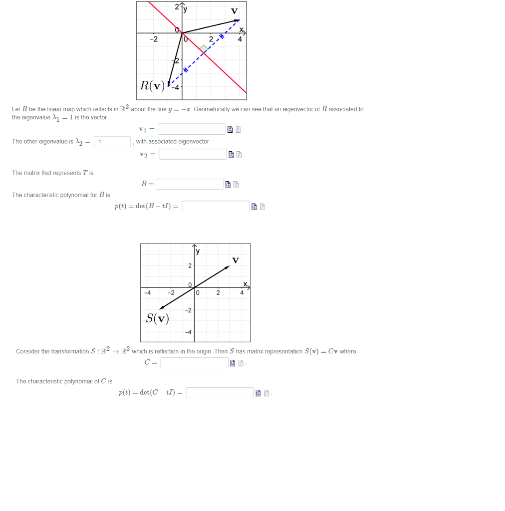 Solved 2 2 4 R(v)4 Let R be the linear map which reflects in | Chegg.com