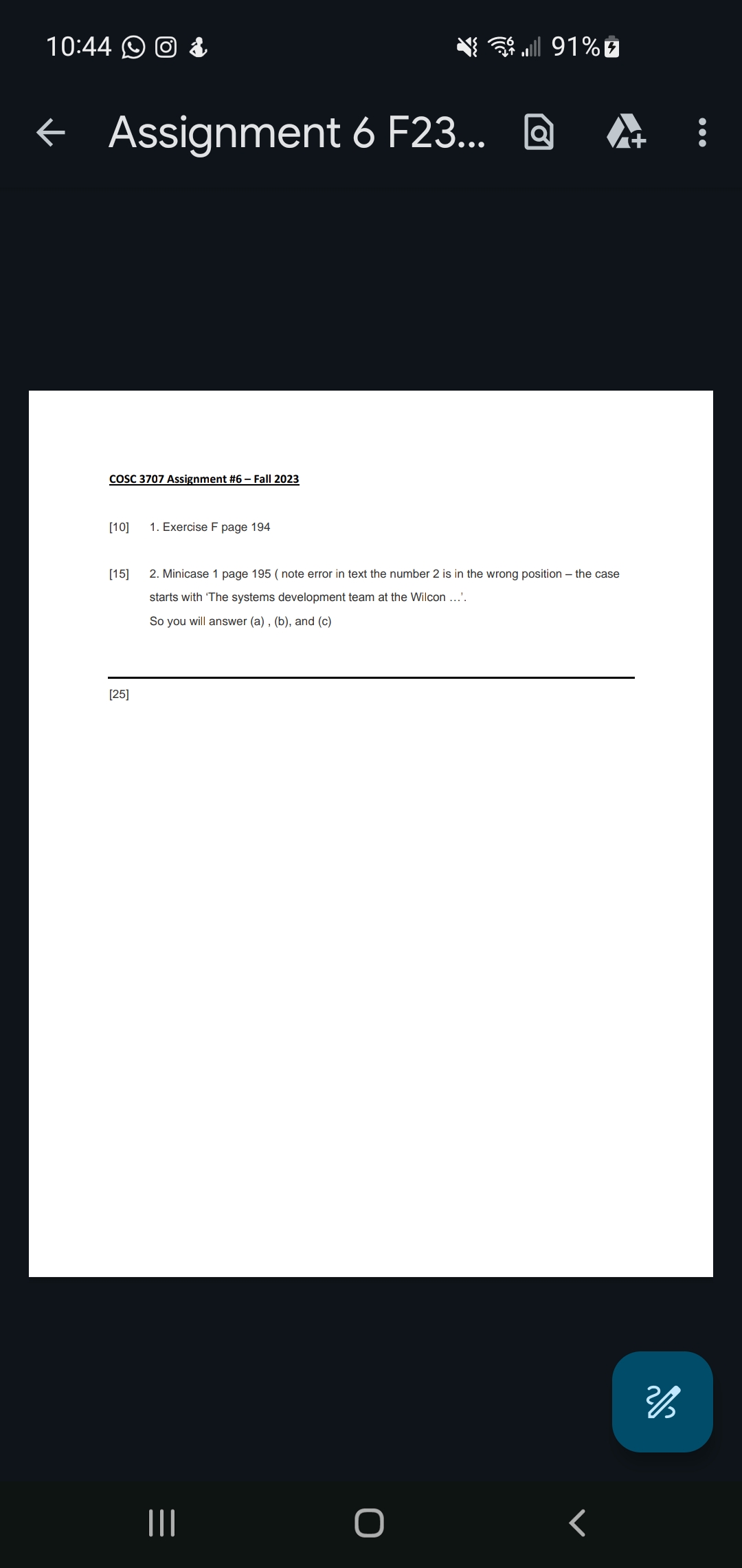cosc 3707 Assignment \#6 - Fall 2023 [10] 1. Exercise | Chegg.com