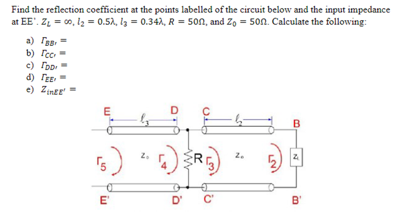 Solved Find the reflection coefficient at the points | Chegg.com