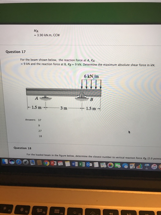 Solved Question 2 For the loaded beam in the figure below, | Chegg.com