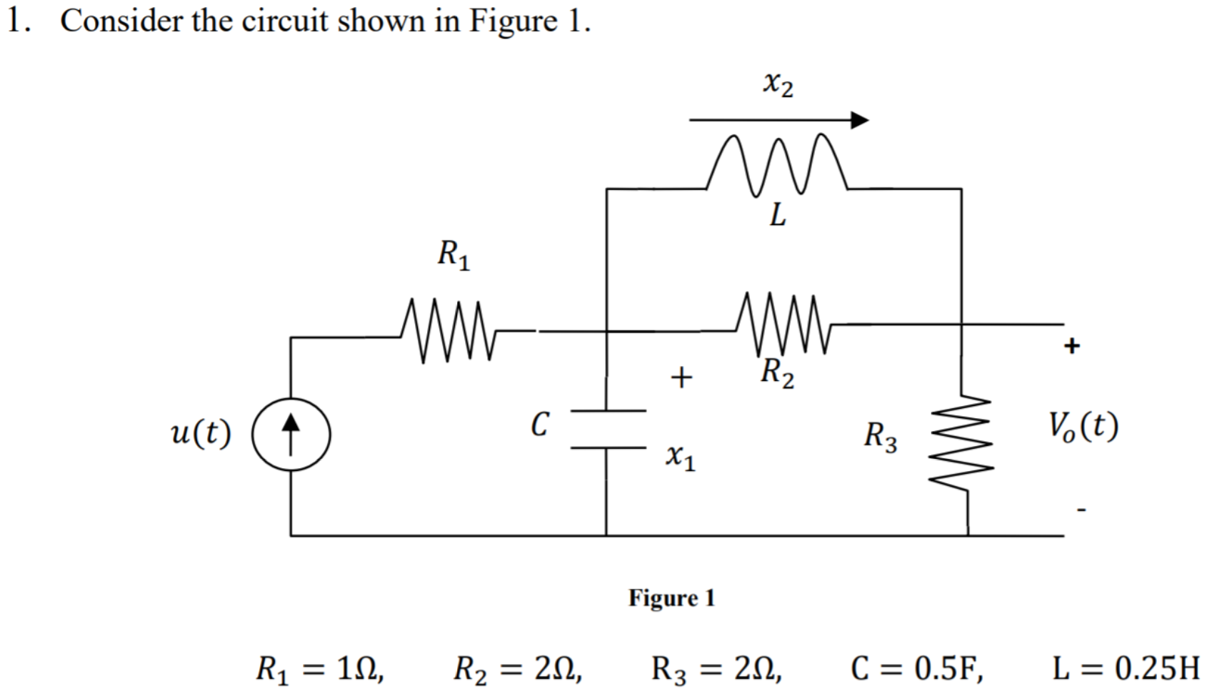 Solved 1. Consider the circuit shown in Figure 1. R1 + R2 c | Chegg.com