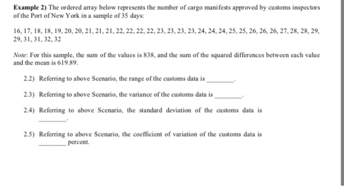 Solved Example 2) The ordered array below represents the | Chegg.com