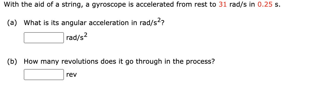 Solved With the aid of a string, a gyroscope is accelerated | Chegg.com
