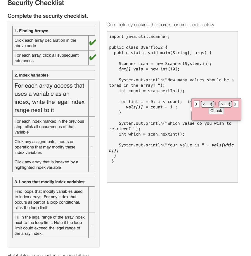 Solved Security Checklist Complete the security checklist. | Chegg.com