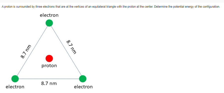 Solved A proton is surrounded by three electrons that are at | Chegg.com
