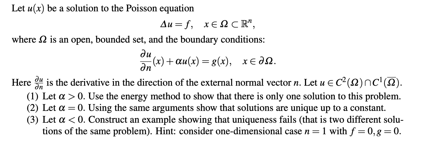 Solved Let u(x) be a solution to the Poisson equation | Chegg.com