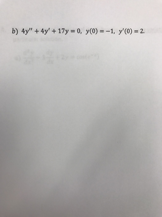 Solved 3 Solve The Following Initial Value Problems